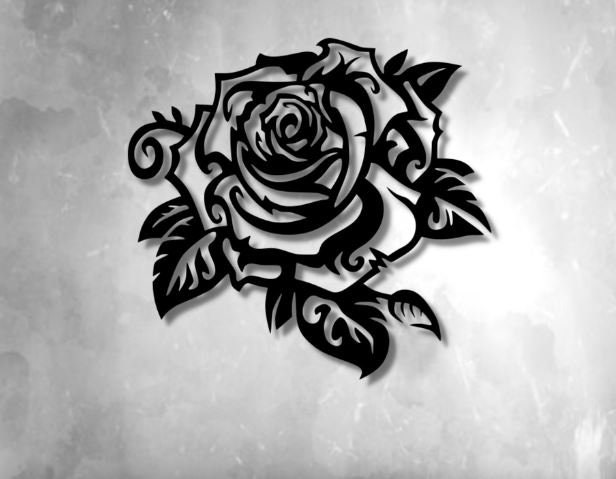 Rose Dxf Svg Png Files Rose Wall Art Cut File - Etsy