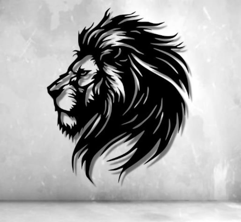 Lion Dxf Svg Png Files Lion Face Portrait Head - Etsy