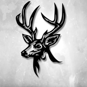 Deer Dxf Svg Png Files Deer Portrait Face Head Cut File for , Cnc ...
