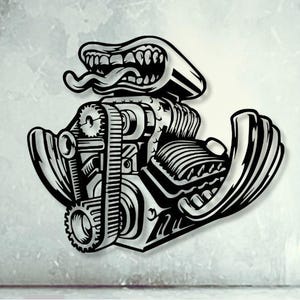 Engine Dxf Svg Png Files Mechanic Motor Wall Art Cut for Cnc Plasma ...