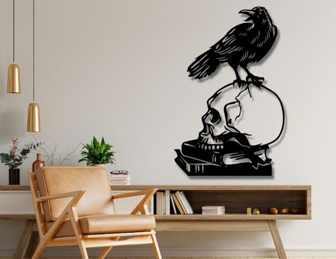Raven Skull Dxf , Svg , Png , Files , Raven , Skull , Book , Ravens ...