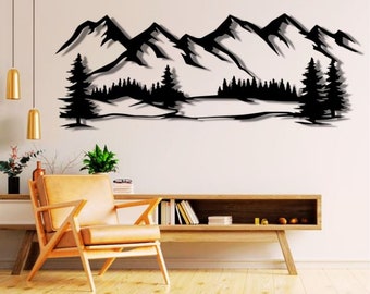 Mountains Dxf , Svg , Png , Files , Mountain , Trees , Sillhouette ...