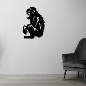 Monkey Dxf , Svg , Png , Files , Monkey , Sit , Animal , Wall , Art ...