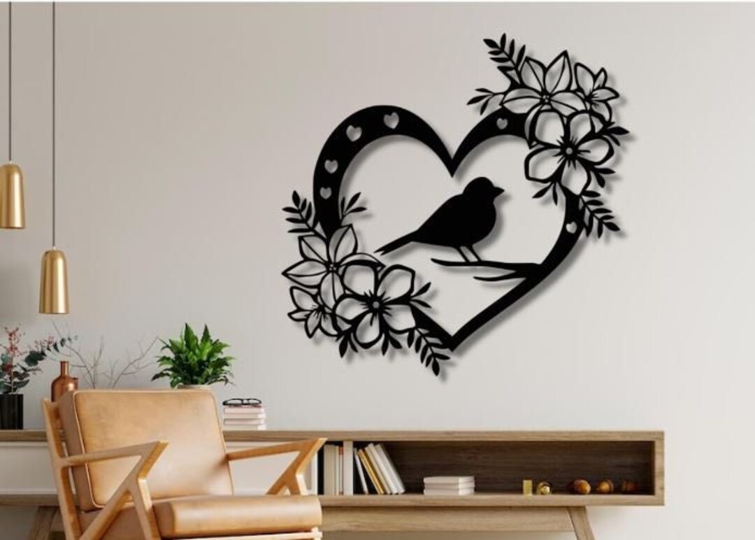 Bird on Branch Dxf , Svg , Png , Files - Heart , Bird , Branch , Flower ...