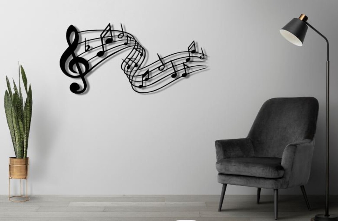 Music Notes Metal Wall Art Files for CNC (svg, Dxf, Png) - Etsy