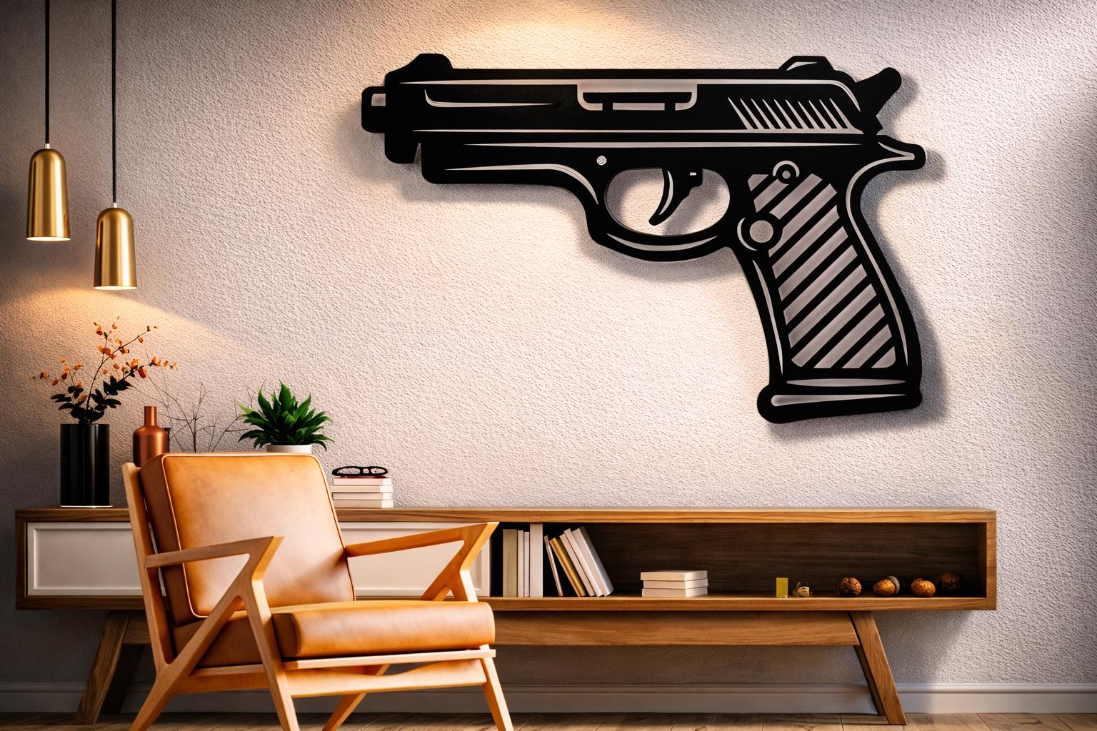 Gun Dxf ,svg ,png ,files , Gun , Laser Cut , Wall Art , Revolver ...