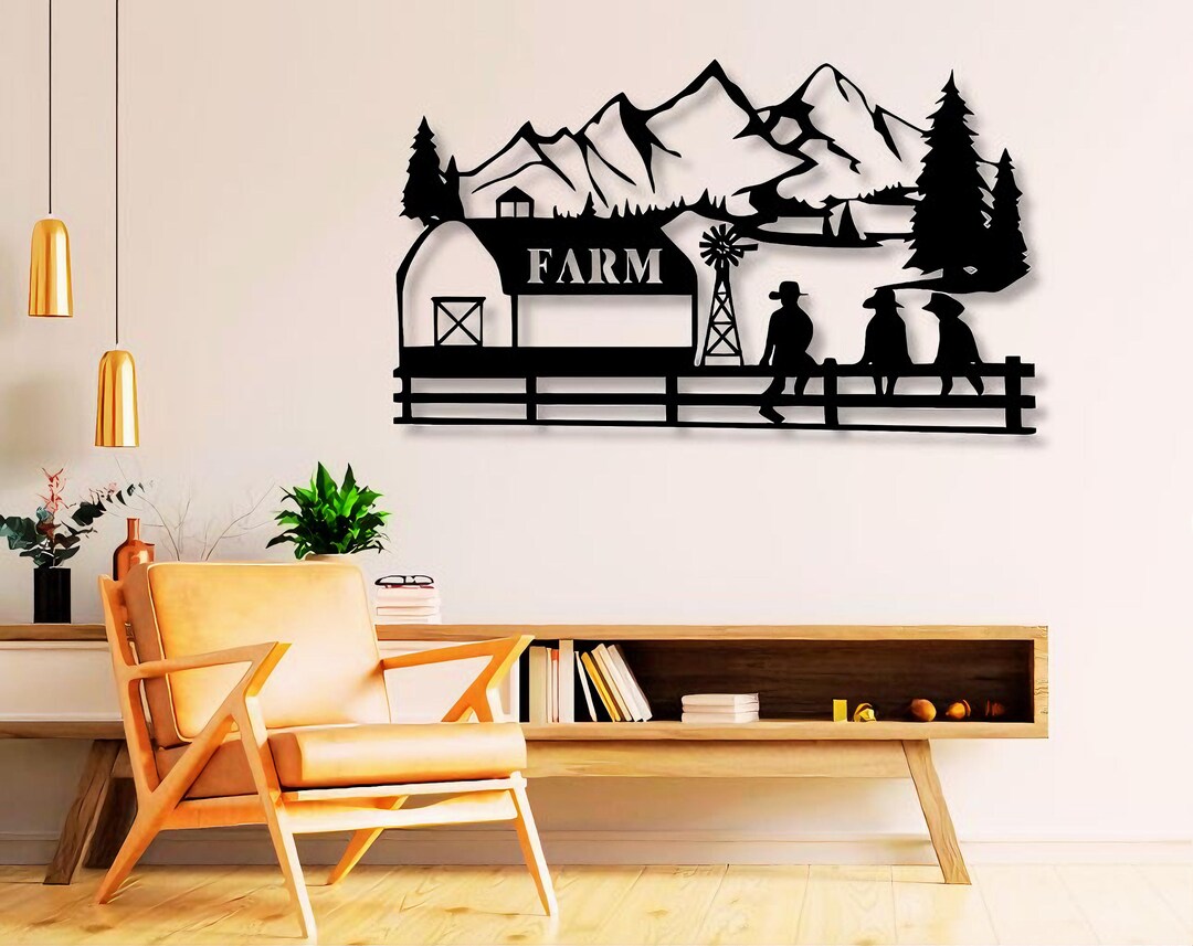 Farm Scene Metal Wall Art, CNC Cut Files (svg, Dxf, Png) - Etsy