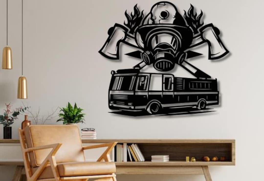 Fireman Dxf svg Png Files Laser Cut Wall Art - Etsy