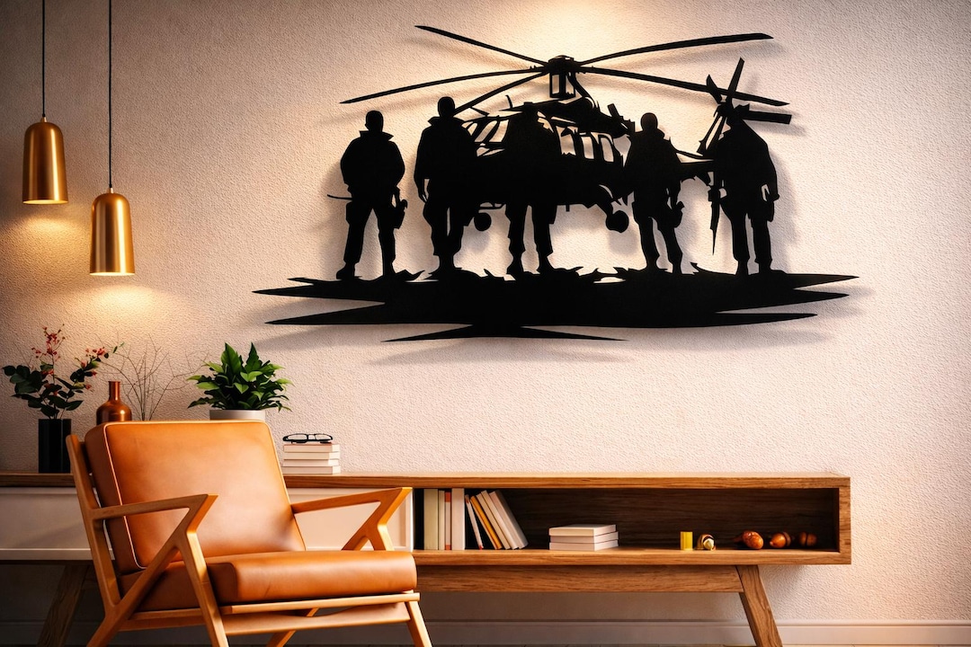 Army Helicopter Soldier Dxf Svg Png Files Wall Art Files, CNC Plasma ...
