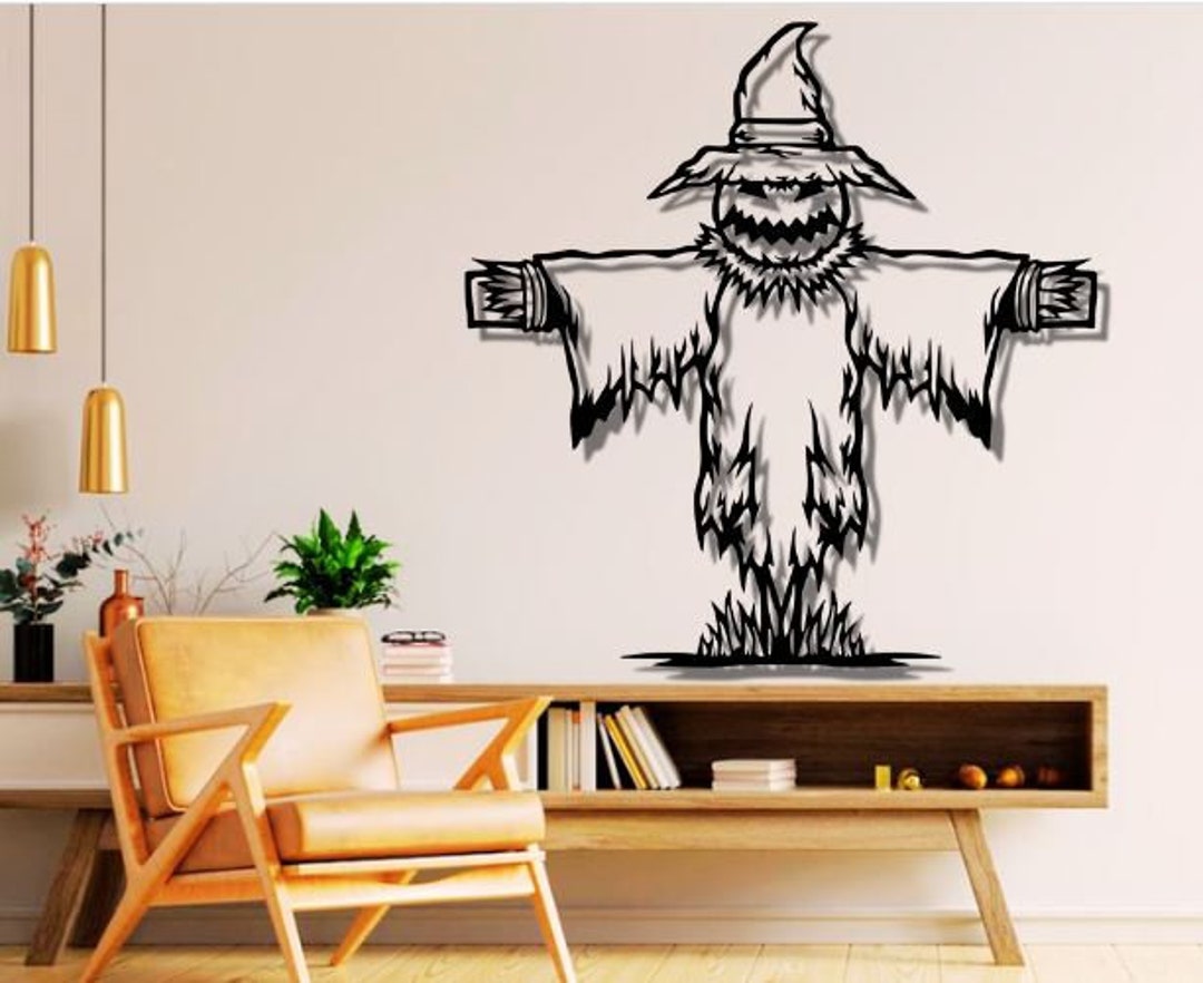 Scarecrow Dxf , Svg , Png , Files , Scarecrow , Halloween , Garden ...