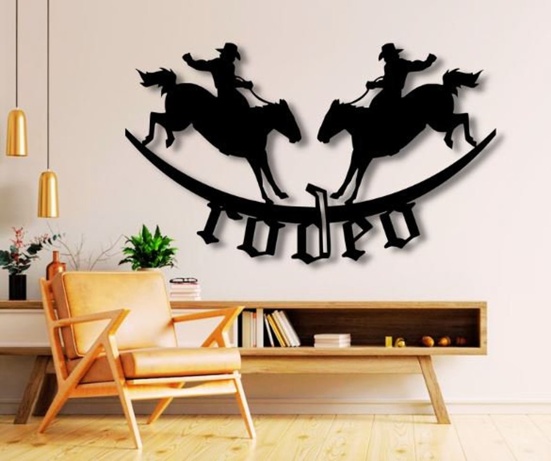 Rodeo Dxf Svg Png Files , Cowboy , Rodeo , Horse , Western , Wall Art ...