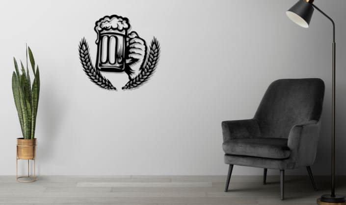 Beer Dxf Svg Png Files Beer Glass Foam Wall Art Plasma Cut Vectorel ...