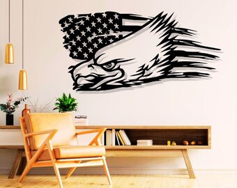 American Eagle Dxf Svg Png Files , USA , Flag , America , Wings , Cut ...