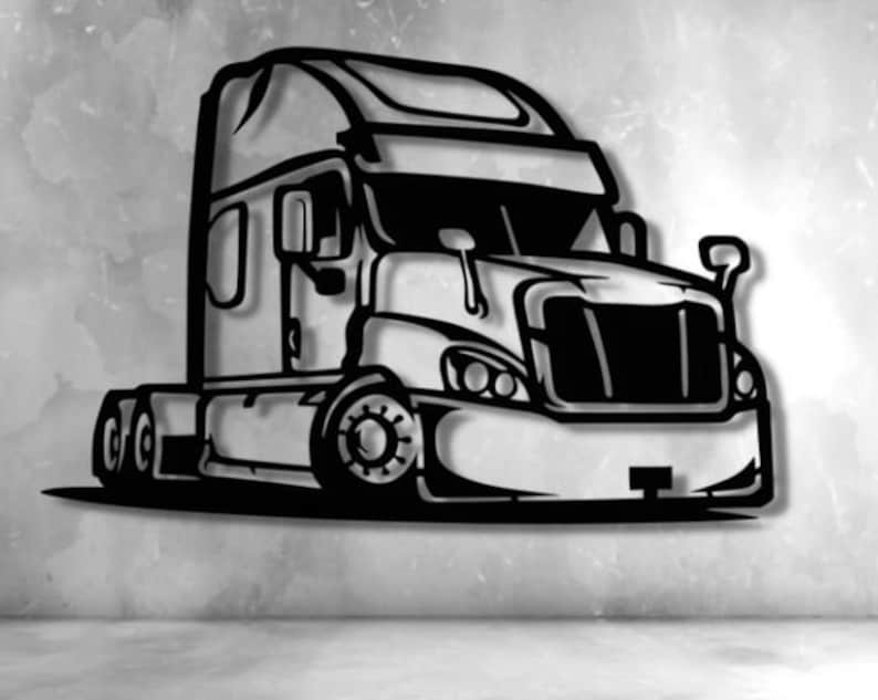 Truck Dxf Svg Png Files Big Truck 16 Wheelers - Etsy