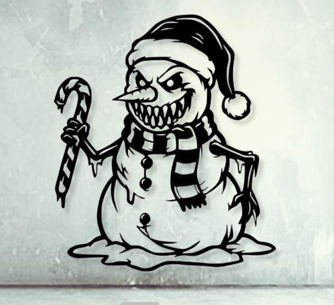 Scary Snowman Svg Dxf Files, Horror Christmas Design (SVG DXF PNG) - Etsy