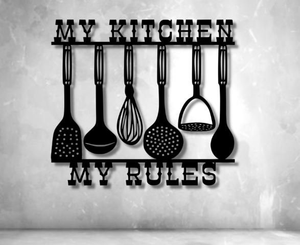 My Kitchen Dxf Svg Png Files Kitchen My Rules - Etsy