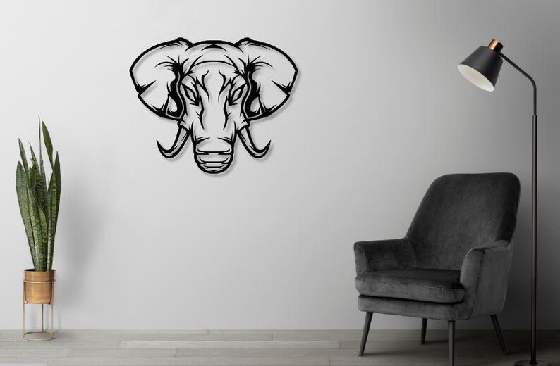 Elephant Dxf Svg Png Files Elephants Wall Art Cut File for Cnc Plasma ...