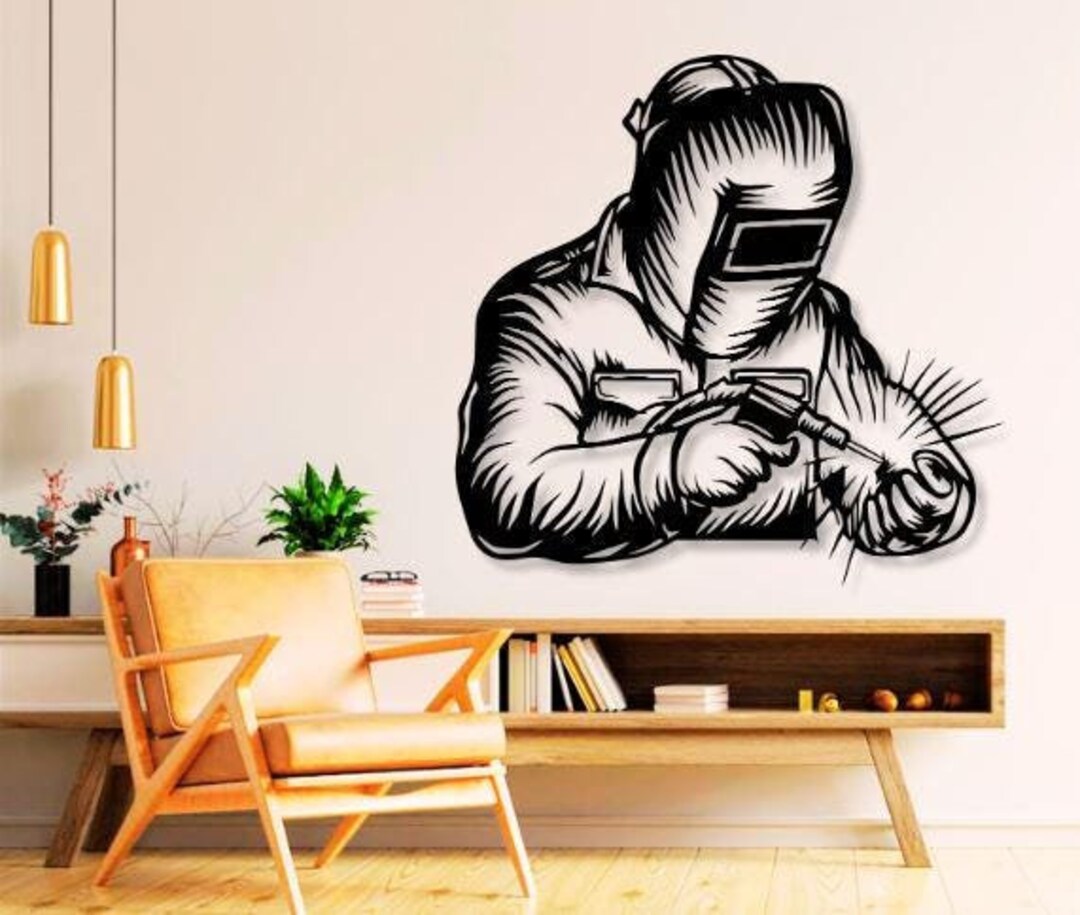 Welder Dxf Svg Png Files Welder Plasma Cut File Weld Welding Wall Art ...