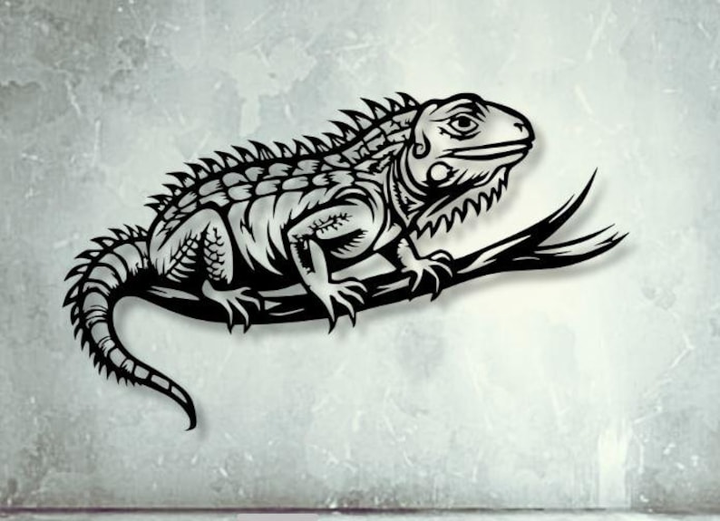 Iguana on Branch Wall Art, CNC Laser Cut Files (svg, Dxf, Png) - Etsy