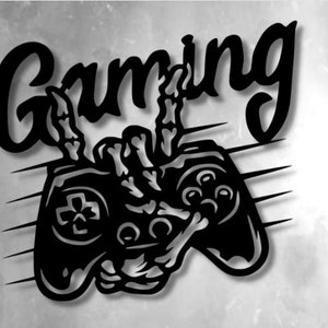 Gaming Dxf , Svg , Png , Files , Wall Art , Gamer , Game , Skeleton ...