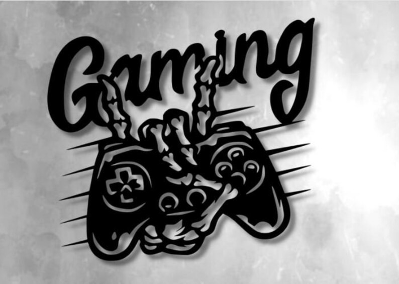 Gaming Dxf , Svg , Png , Files , Wall Art , Gamer , Game , Skeleton ...