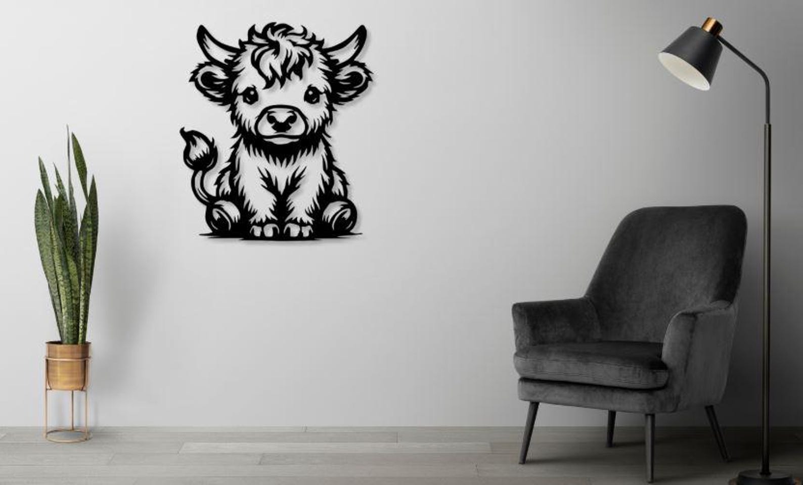 Highland Cow Dxf Svg Png Files Baby Cow Vector Cut File for Cnc Plasma ...