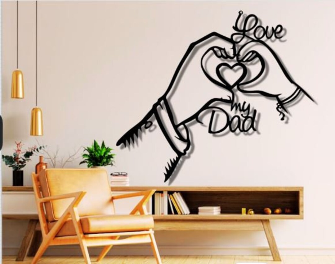 Father Dxf Svg Png Files , Dad , Fathers , Day , Heart , Hand , Sign ...