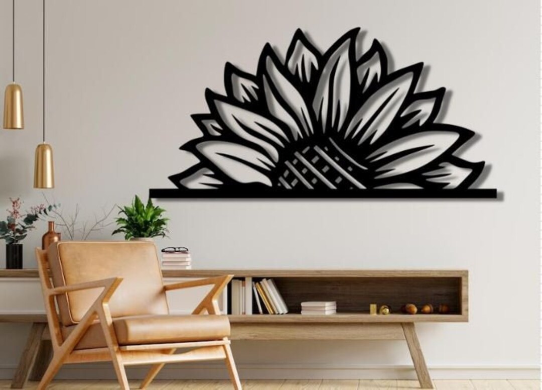 Half Sunflower Dxf , Svg , Png , Files , Half , Sunflower , Flower ...