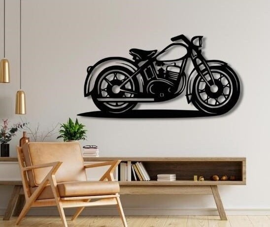 Retro Motorcycle Dxf Svg Files Wall Art Laser Cut - Etsy