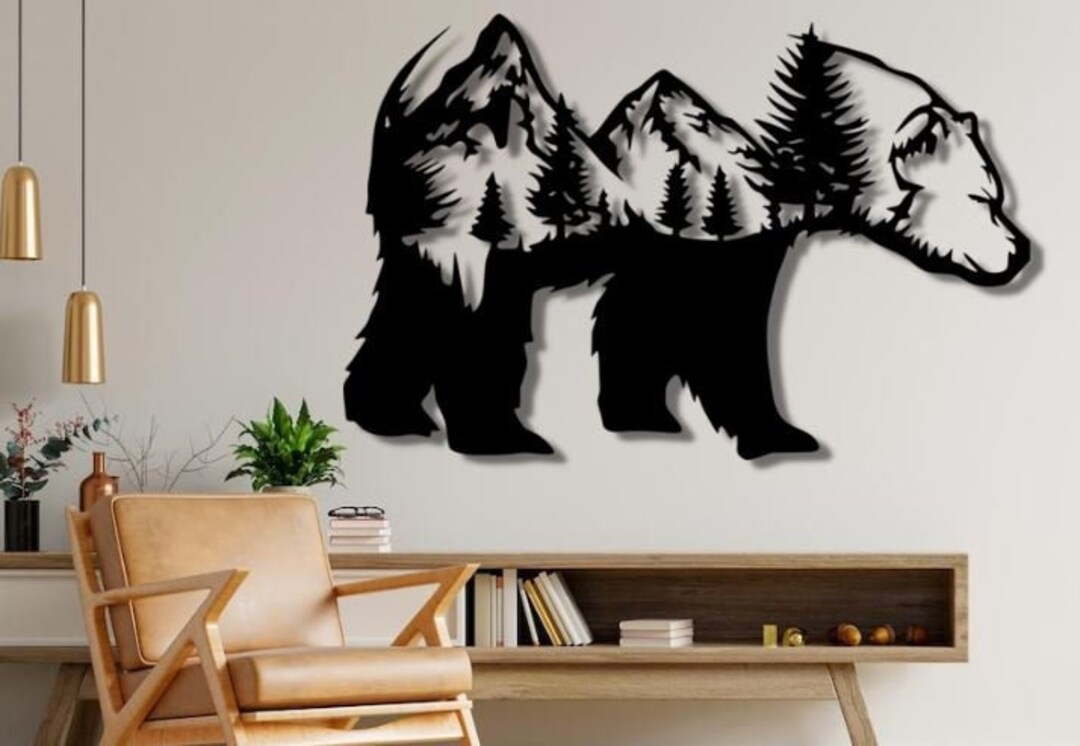 Bear Nature Scene Dxf , Svg , Png , Files , Bear , Nature , Forest ...