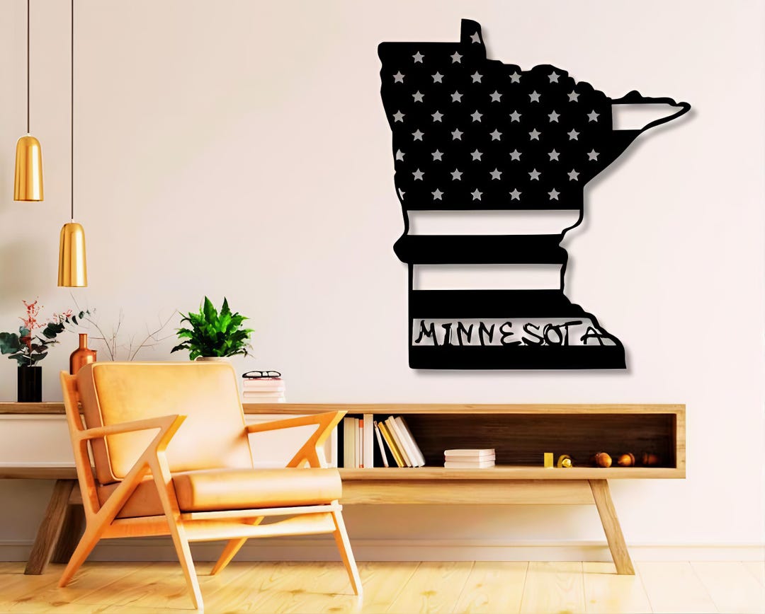 Minnesota Dxf Svg Png Files America Flag City Map for Cnc Plasma Laser ...