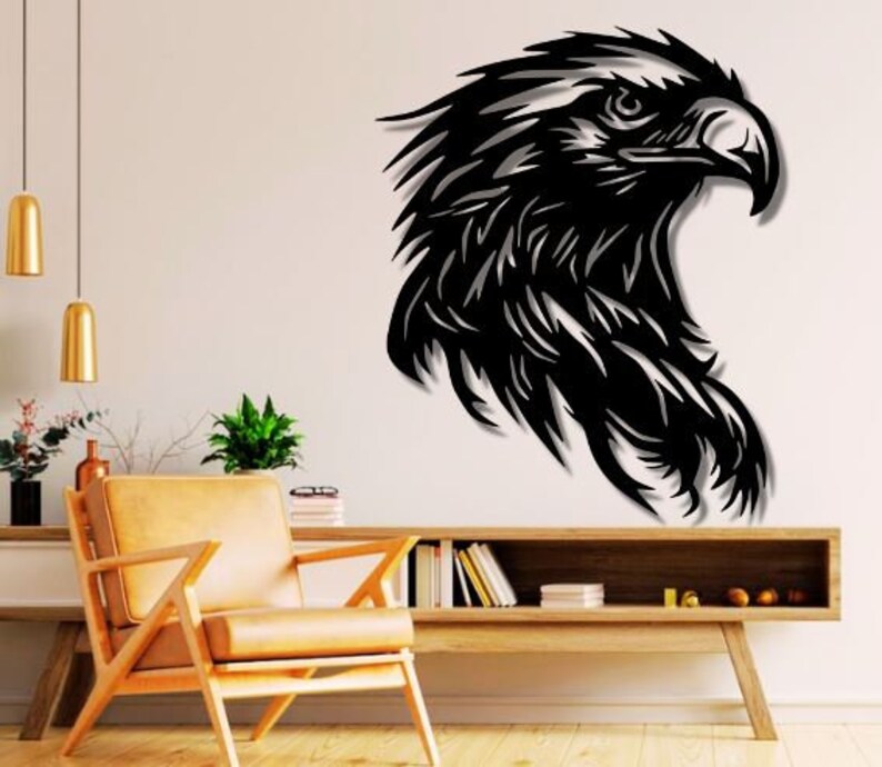 Eagle Face Dxf Svg Png Files Eagle Portrait Face - Etsy