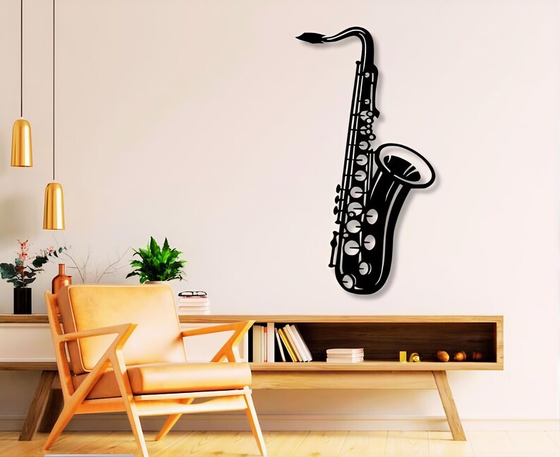 Saxophone Metal Wall Art Design (SVG, DXF, PNG) - Etsy