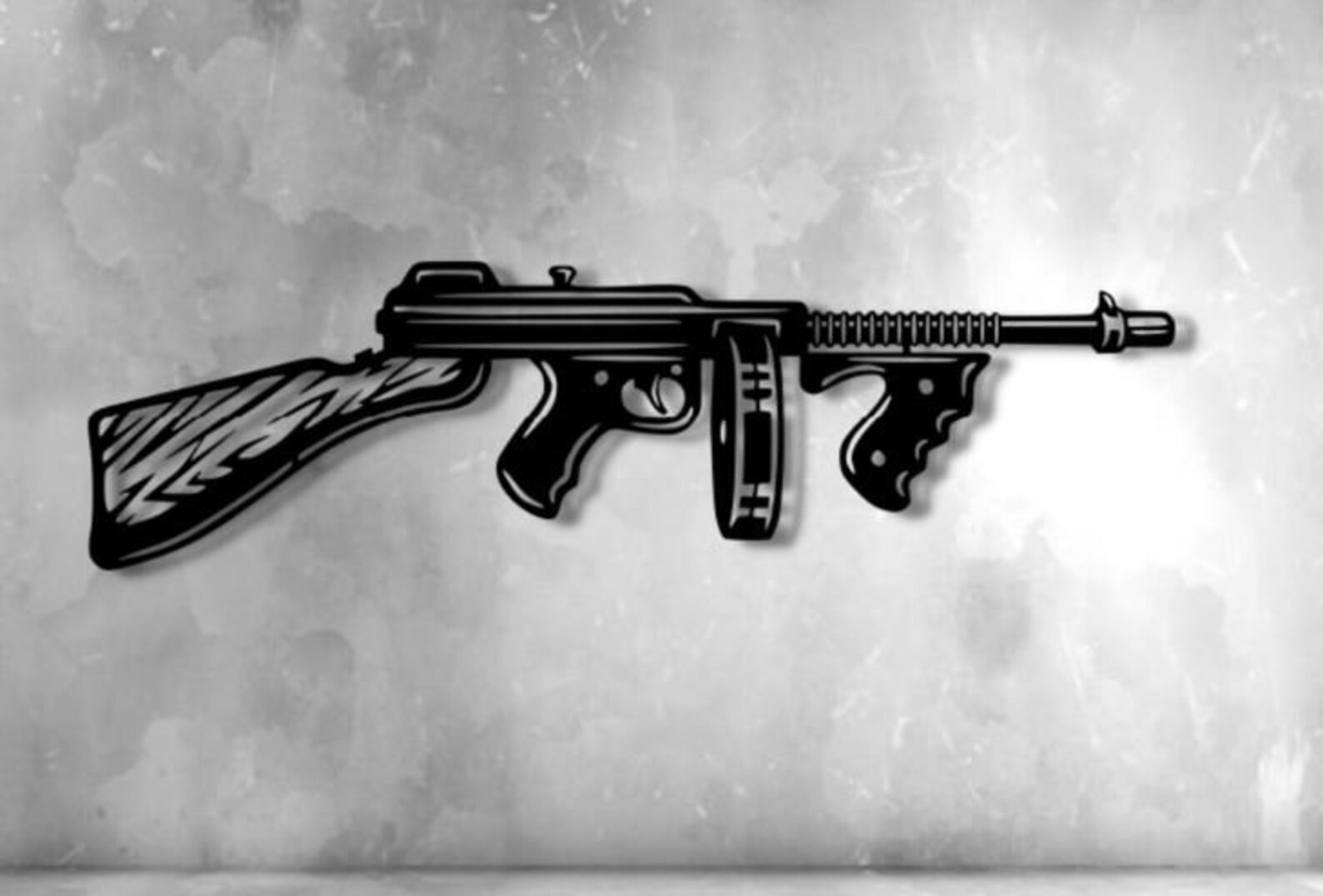Gangster Submachine Dxf , Svg , Png , Files , Gun , Submachine ...