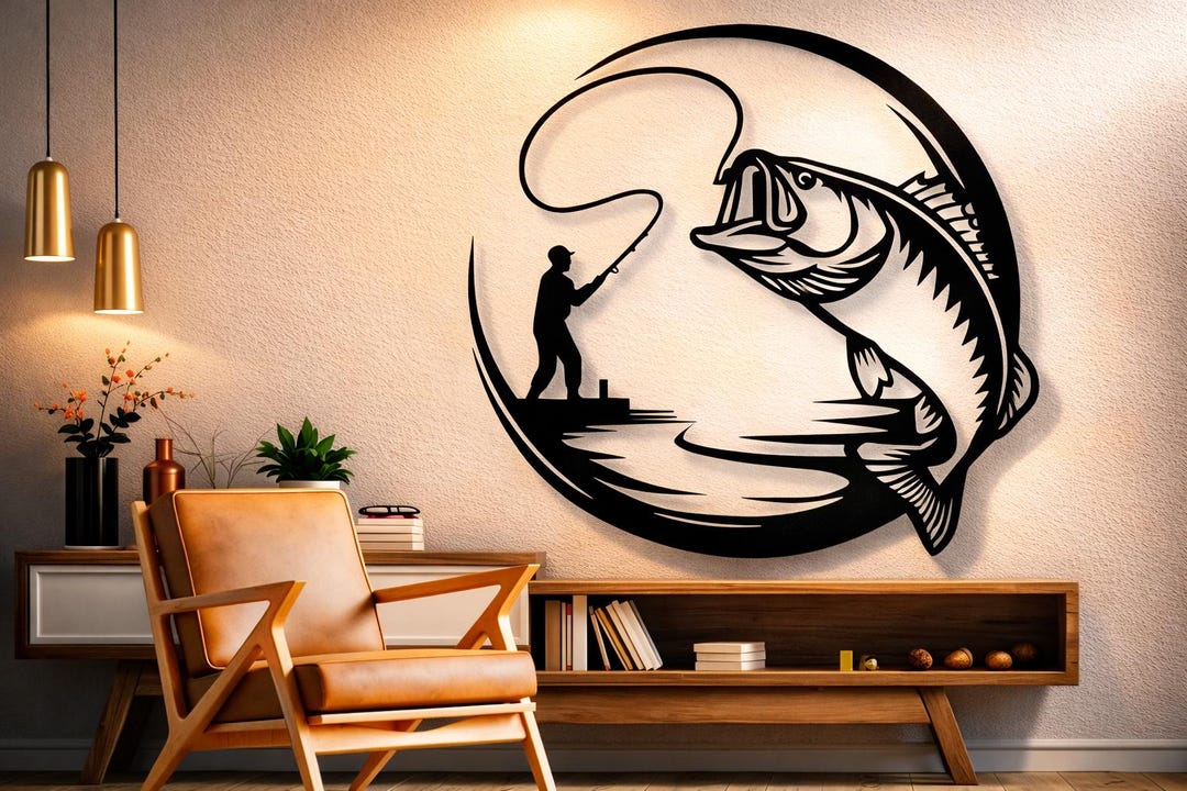 Fishing Svg Dxf Png Files Vector Art Cut File for Cnc Plasma Laser ...