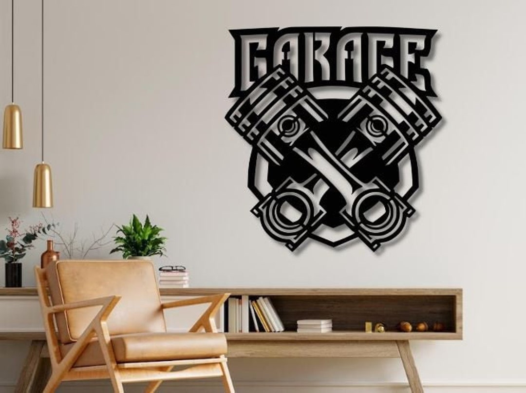 Garage Sign Dxf Svg Png Files Garage Laser Cut Piston Sign Wall Art ...