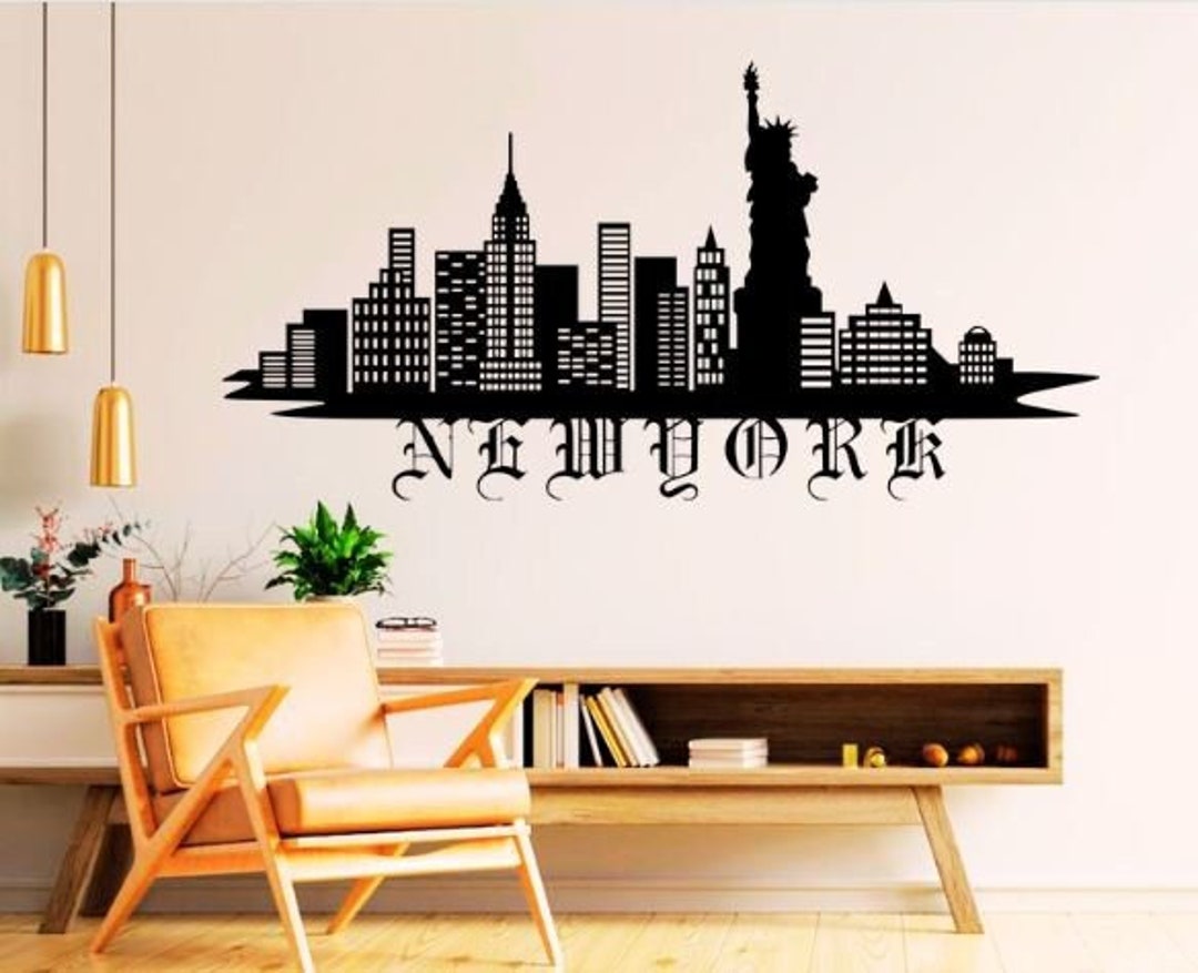 Newyork Skyline Dxf Svg Png Files , Newyork , Scene , Wall Art , Cut ...