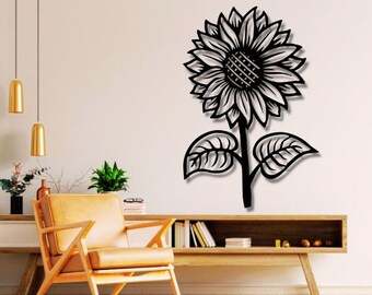 Sunflower Svg Dxf Png Files , Laser Cut File , Flower Leaves Wall Art ...