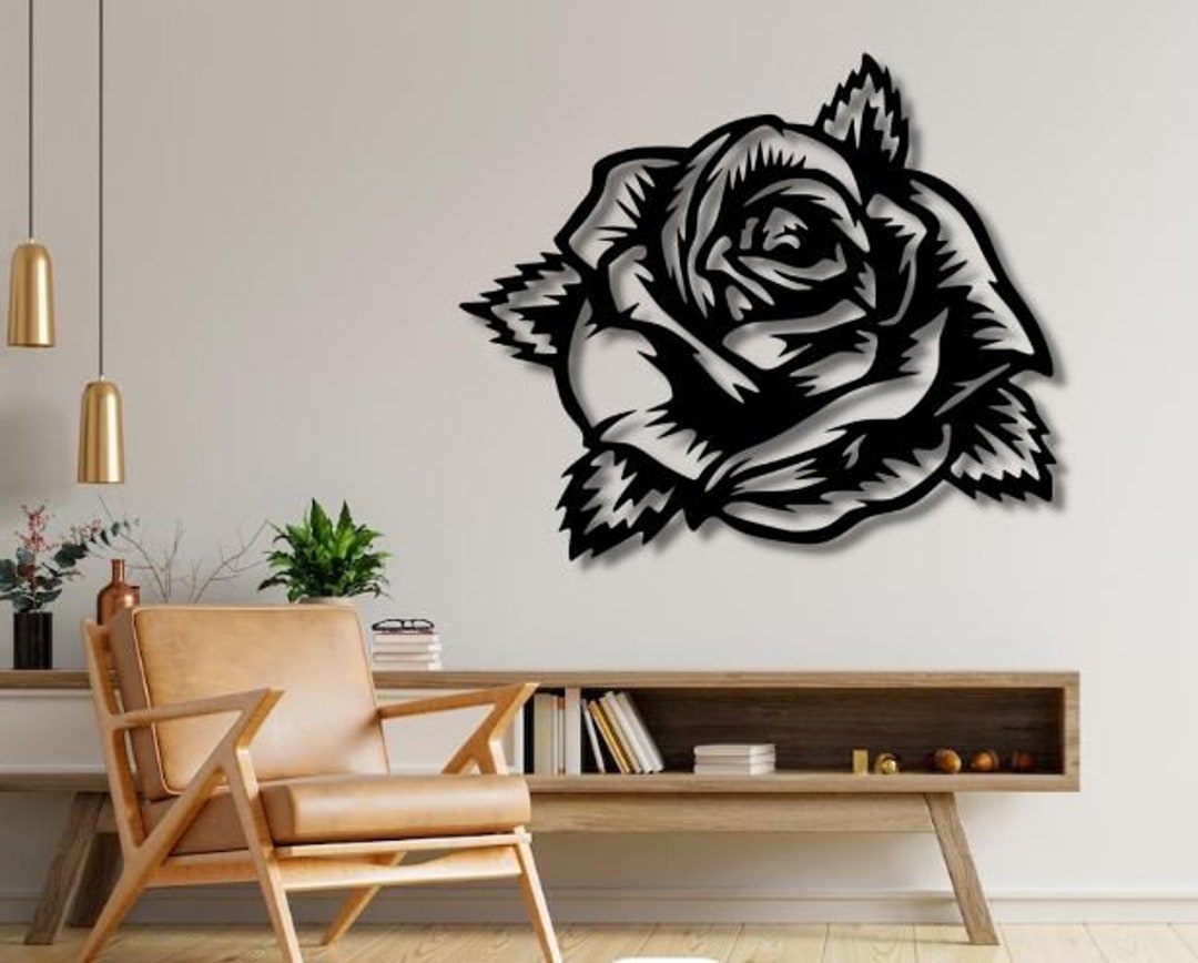 Rose Dxf , Svg , Png , Files , Rose , Wall , Art , Cut , File , Rose ...