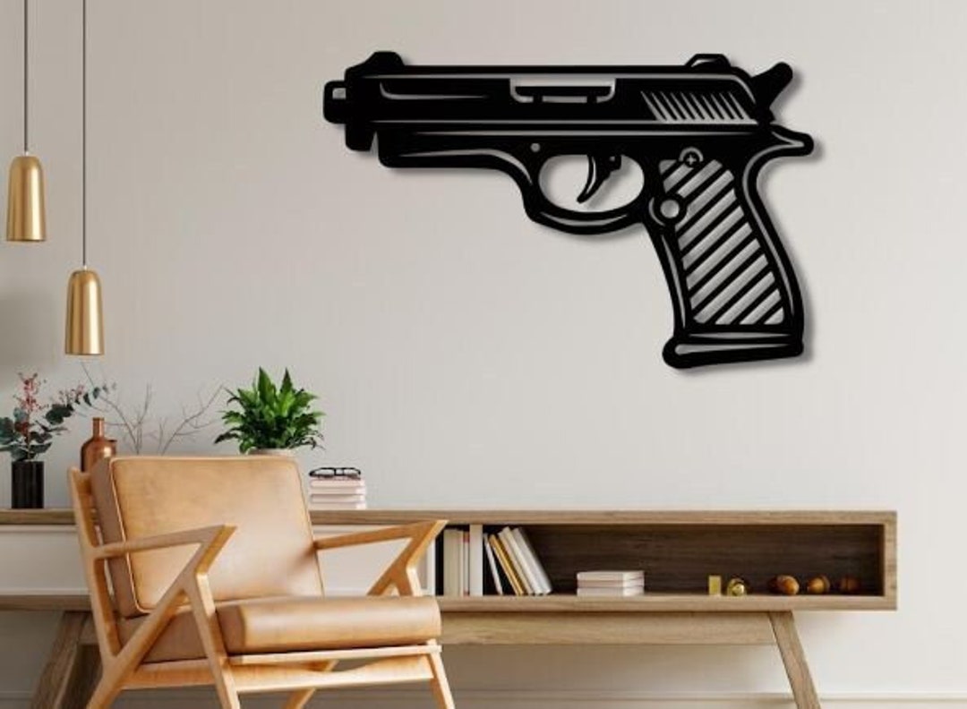 Gun Dxf ,svg ,png ,files , Gun , Laser Cut , Wall Art , Revolver ...