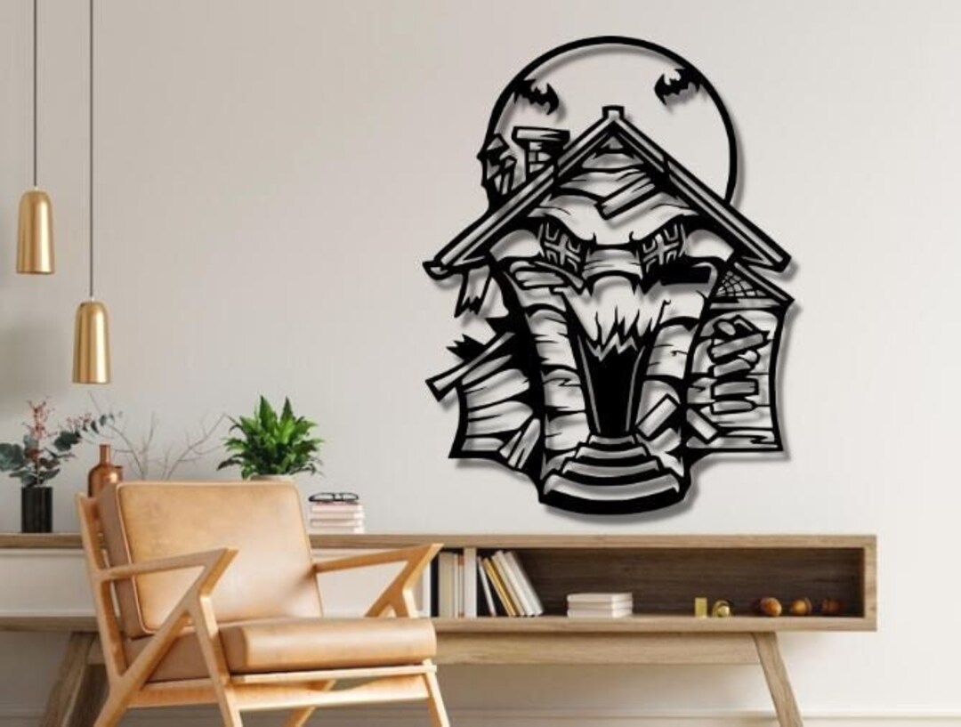 Haunted House Metal Wall Art Files, Cnc Laser Cut (svg, Dxf, Png) - Etsy