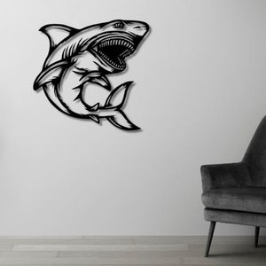 Shark Dxf , Svg , Png , Files , Shark , Sea , Wall , Art , Cut , File ...