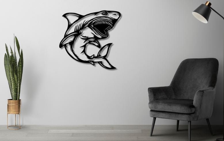 Shark Dxf Svg Png Files Shark Sea Wall Art Cut - Etsy