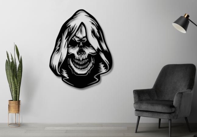 Skull Hood Dxf Svg Png Files Wall Art Laser Cut - Etsy