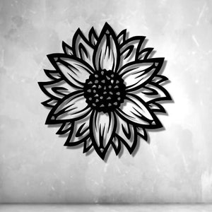 Sunflower Dxf Svg Png Files , Sunflower , Flower , Flowers , Wall , Art ...
