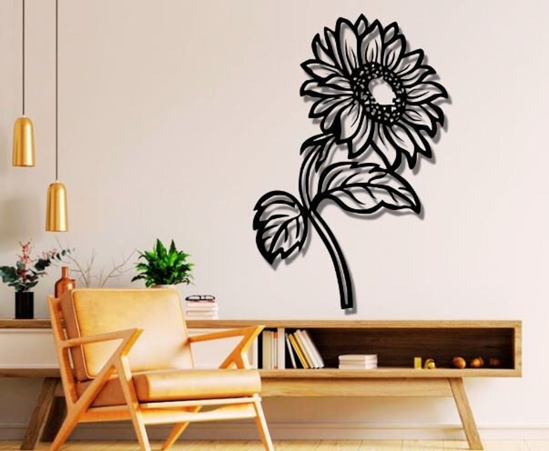 Sunflower Dxf Svg Png Files Flower Floral Cut File Stencil Wall , Art ...