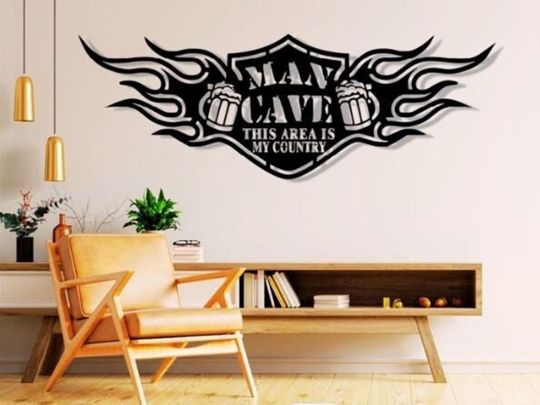 Man Cave Dxf , Svg , Png , Files , Man , Cave , Sign , Wall , Art , Cut ...