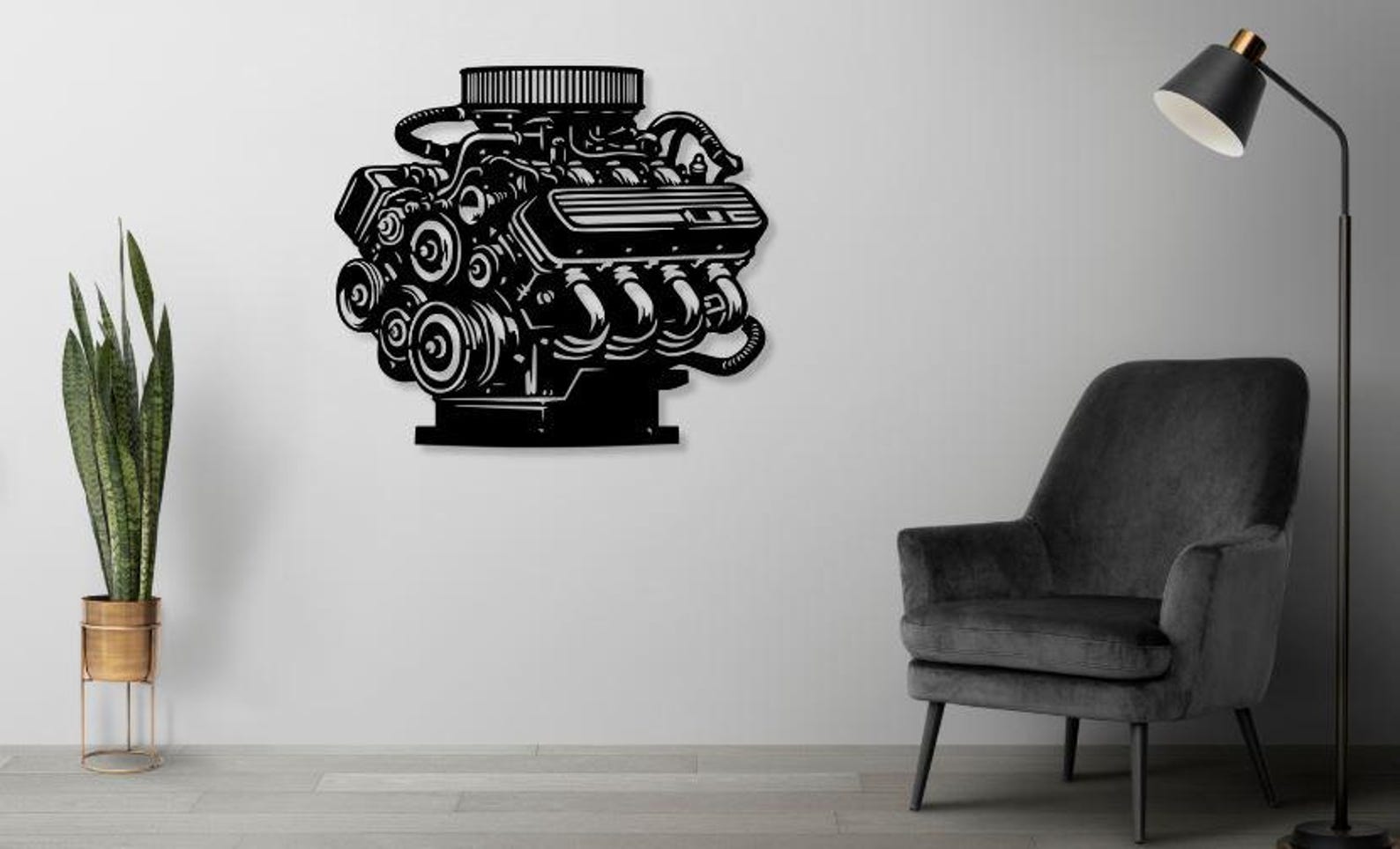 Car Engine Dxf Svg Png Files Motor Vector Cut File for Cnc Plasma Laser ...