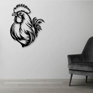 Rooster Dxf Svg Png Files Cockerel Chicken Coop Wall Art Cut File for ...