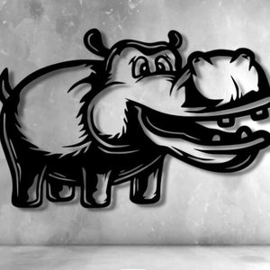 Hippo Dxf , Svg , Png , Files, Hippopotamus , Cut File, Hippo , Black ...